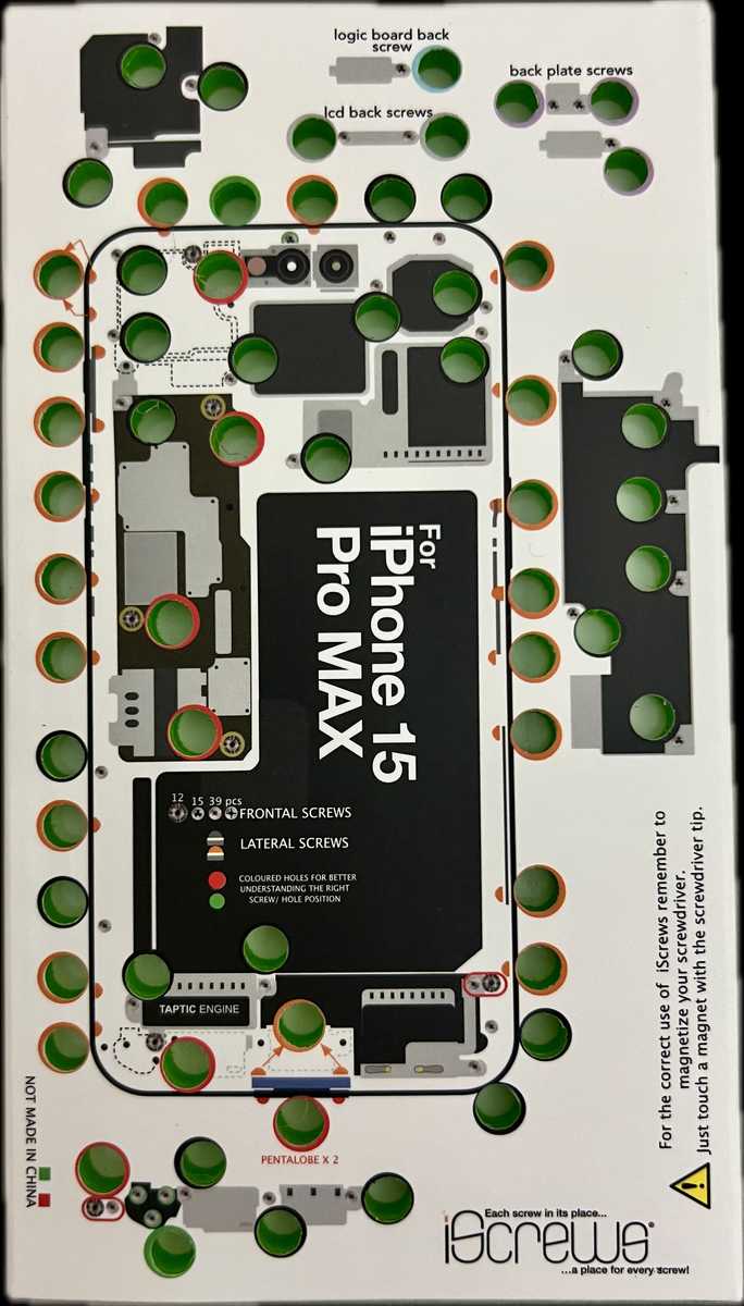 iScrews iPhone 15 Pro Max screw organiser tray for professional repairs ...