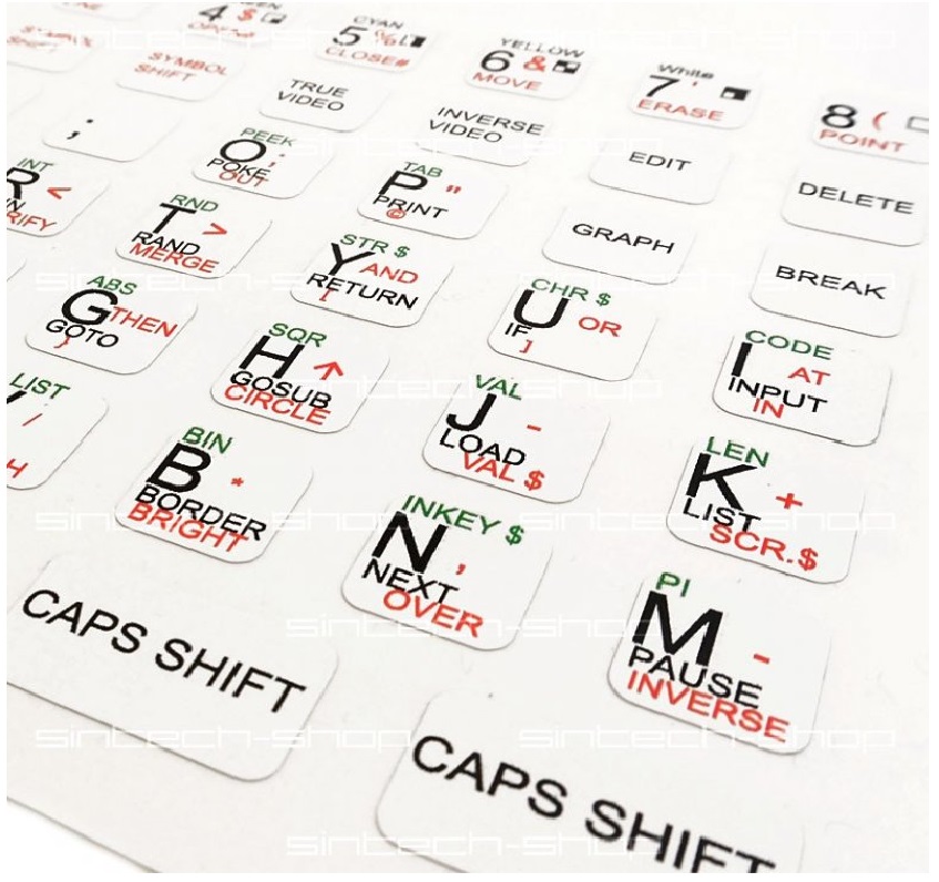 Stickers of 48K Sinclair ZX Spectrum for use on Spectrum +2 / PC ...